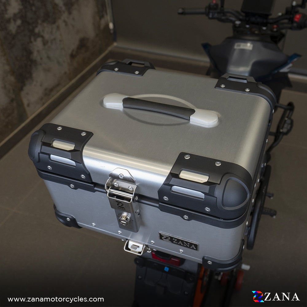 ZANA TOP BOX ALUMINIUM SILVER ( 35ltr ) – Crossroad the biker stop