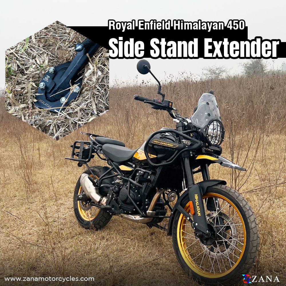 ZANA-SIDE STAND EXTENDE ALUMINIUM & STAINLESS STEEL FOR HIMALAYAN 450 ...